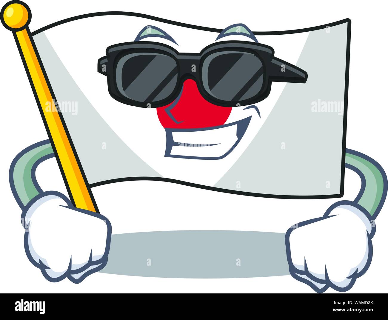 Super cool flag Japan isolated with the character Stock Vector Image ...