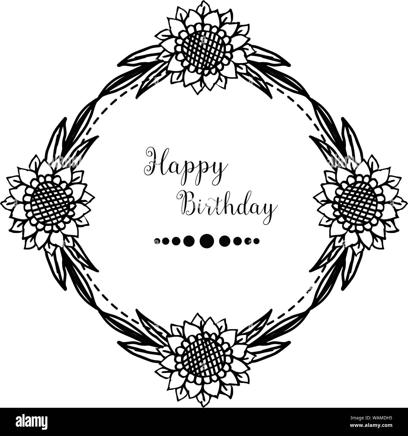 Design beautiful flower frame, for happy birthday concept background ...