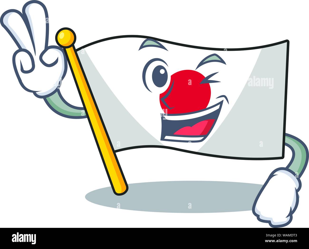 Two finger flag Japan isolated with the character Stock Vector Image ...