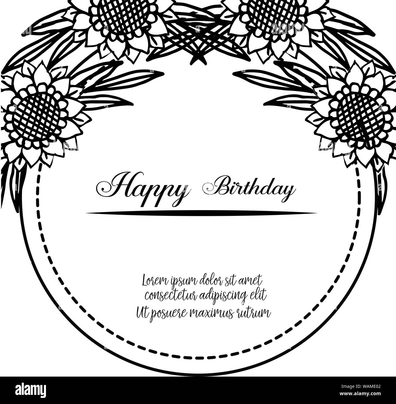 Design beautiful flower frame, for happy birthday concept background ...