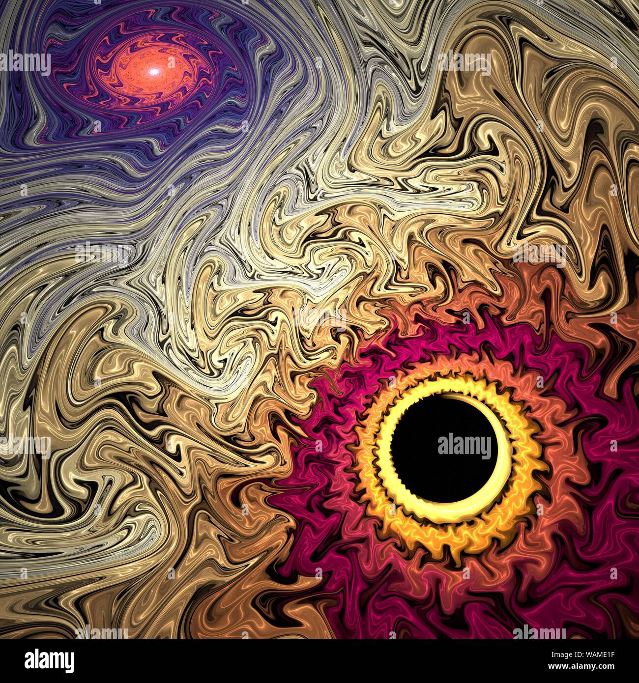 Symmetrical art fractal, yellow and golden flower Stock Photo - Alamy