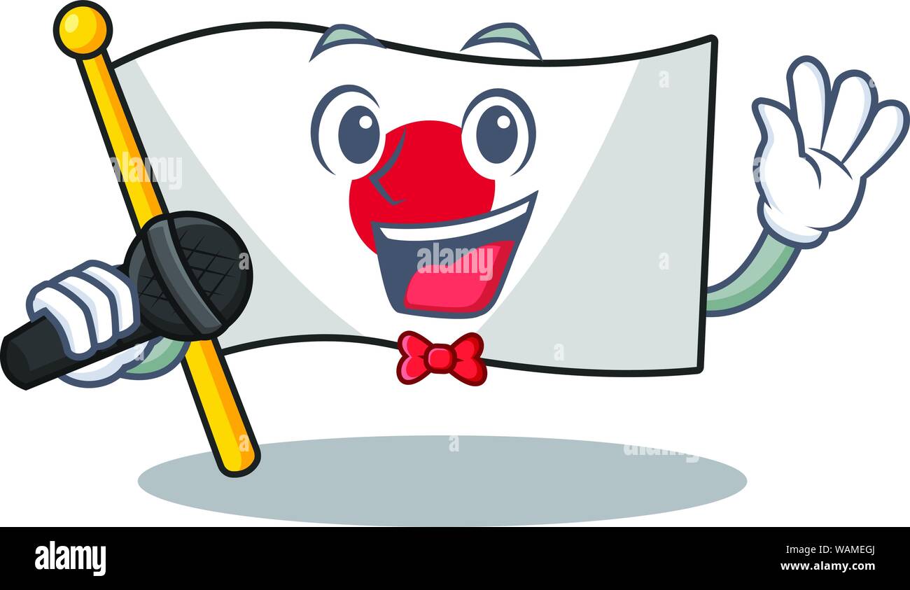 Singing flag Japan in the cartoon shape Stock Vector Image & Art - Alamy