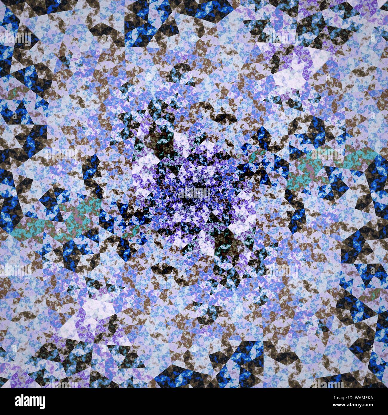Abstract symmetrical violet hexagon fractal mosaic Stock Photo - Alamy