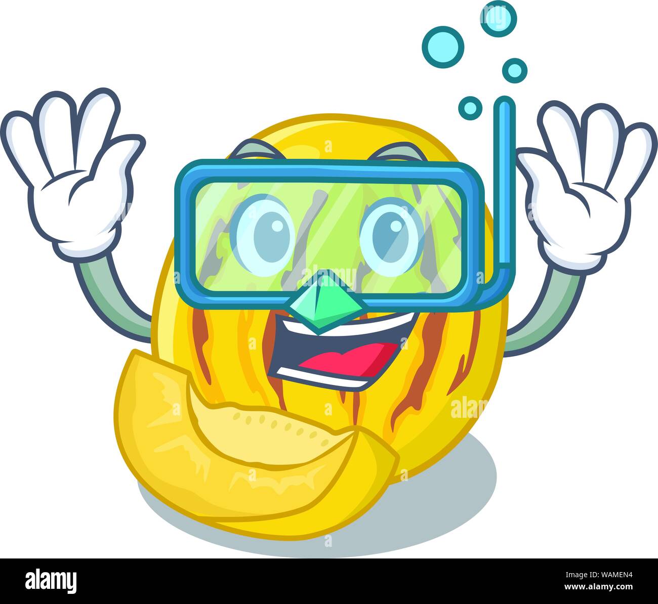 Diving pepino melon in a cartoon basket Stock Vector Image & Art - Alamy