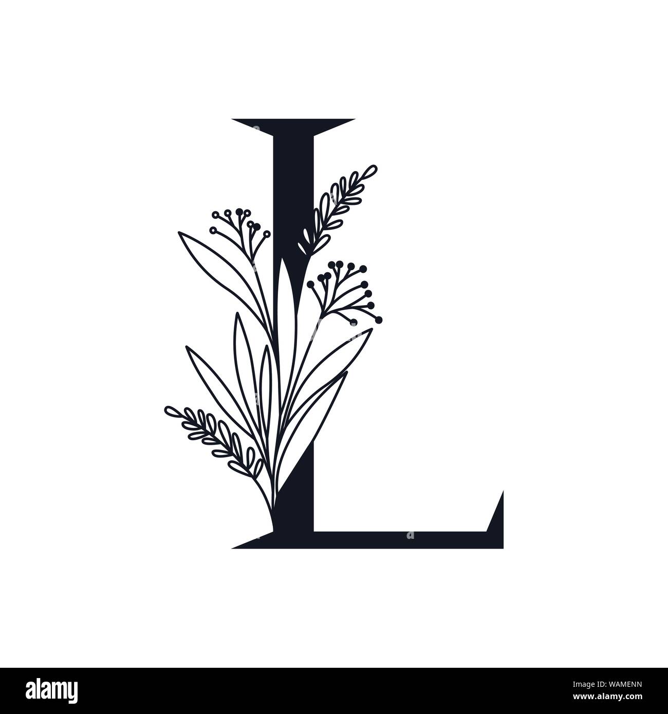 letter of the alphabet with leaves Stock Vector Image & Art - Alamy