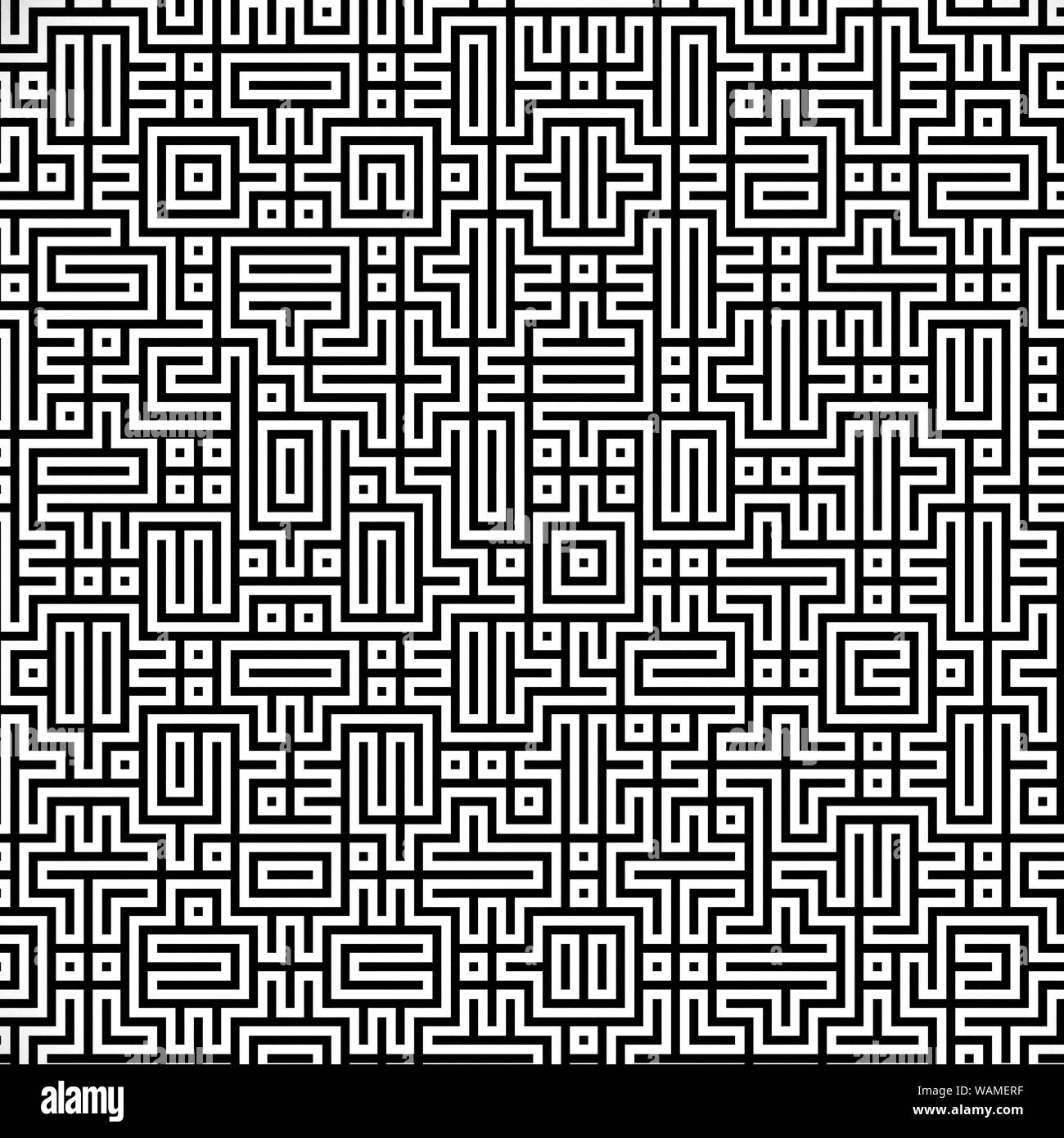 Fractal black line intersecting abstract maze / labyrinth Stock Photo - Alamy