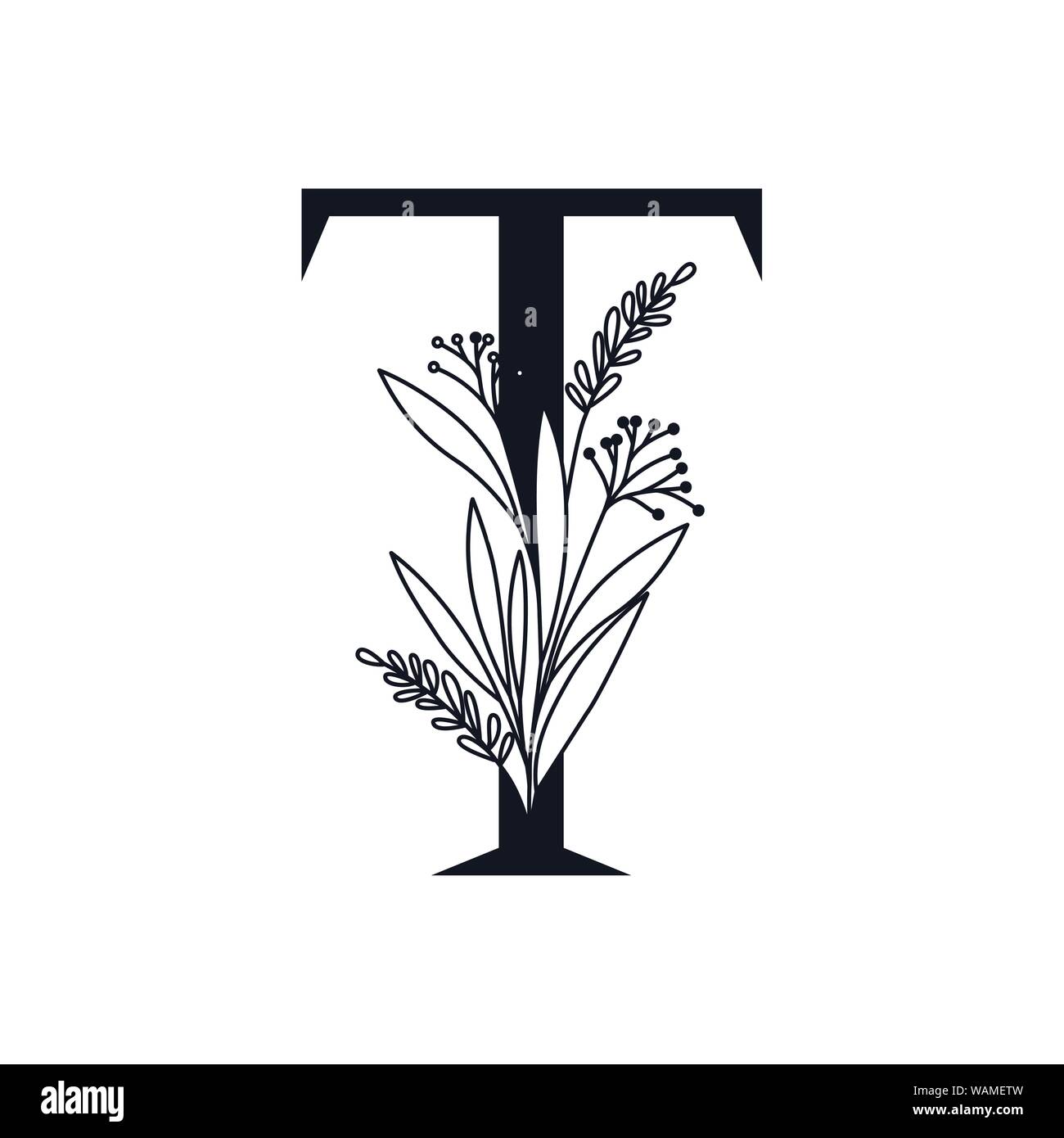 letter of the alphabet with leaves Stock Vector Image & Art - Alamy