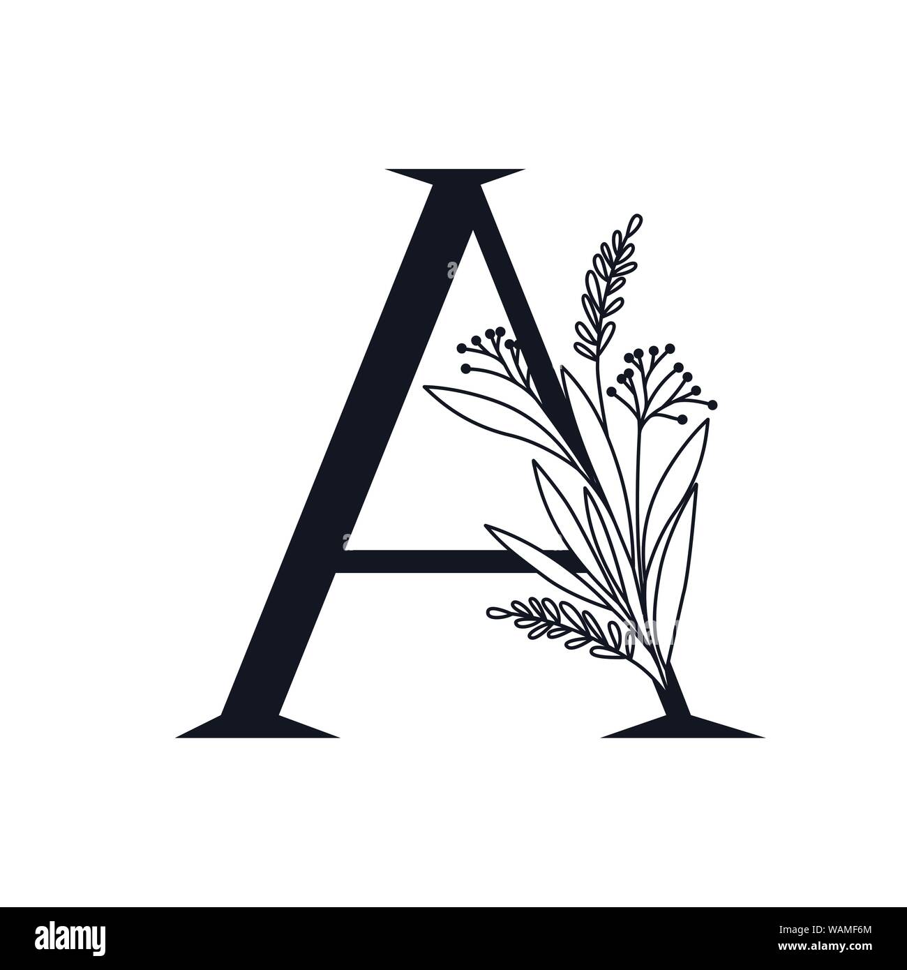letter of the alphabet with leaves Stock Vector Image & Art - Alamy