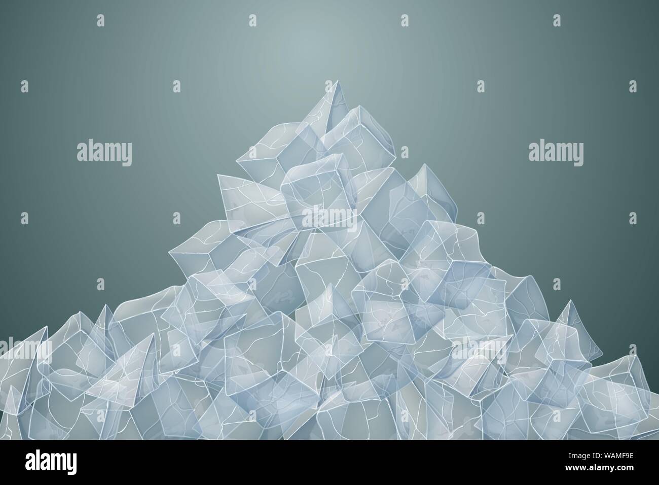 Transparent ice pile. Vector illustration. Dark background Stock Vector ...