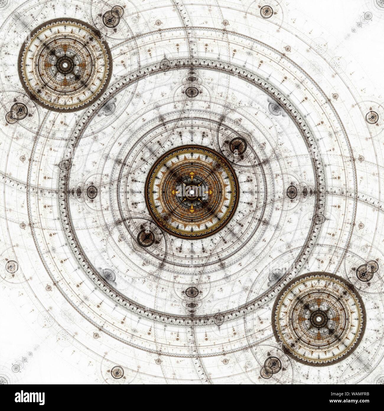 Computer generated illustration rendered fractal showing solar Stock ...