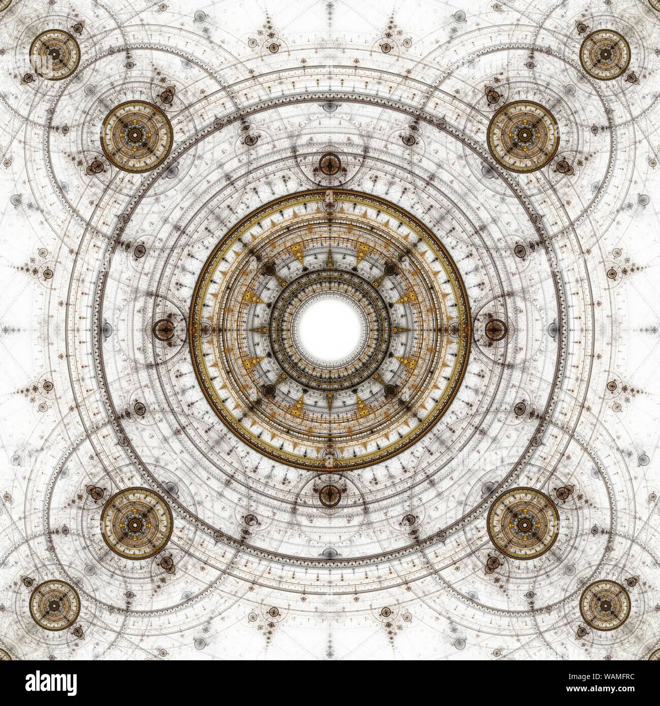 Computer generated illustration rendered fractal showing solar Stock ...