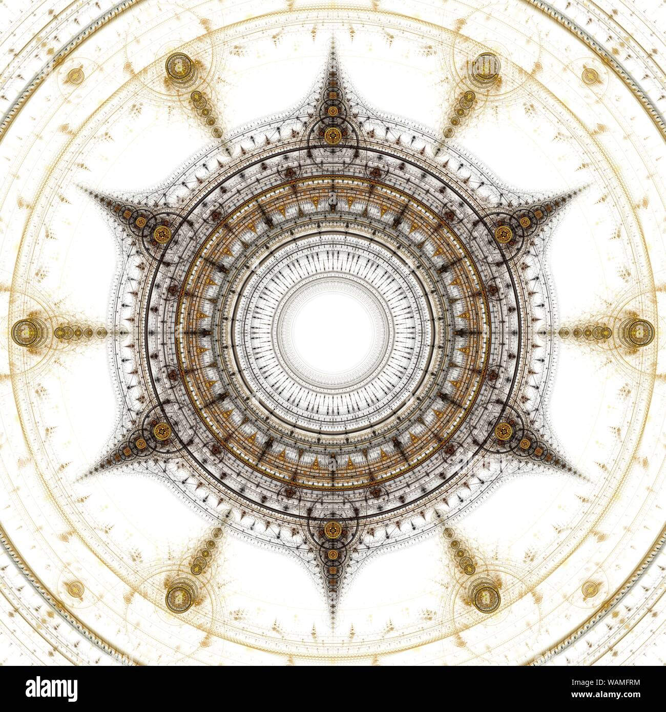 Computer generated illustration rendered fractal showing solar Stock ...