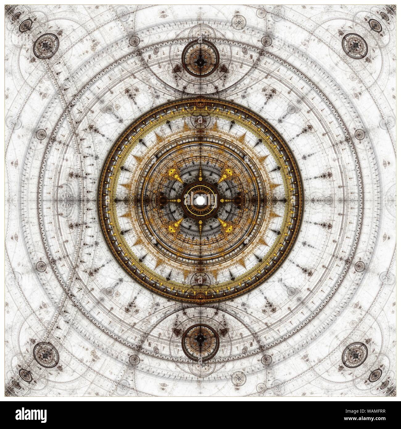 Computer generated illustration rendered fractal showing solar Stock ...