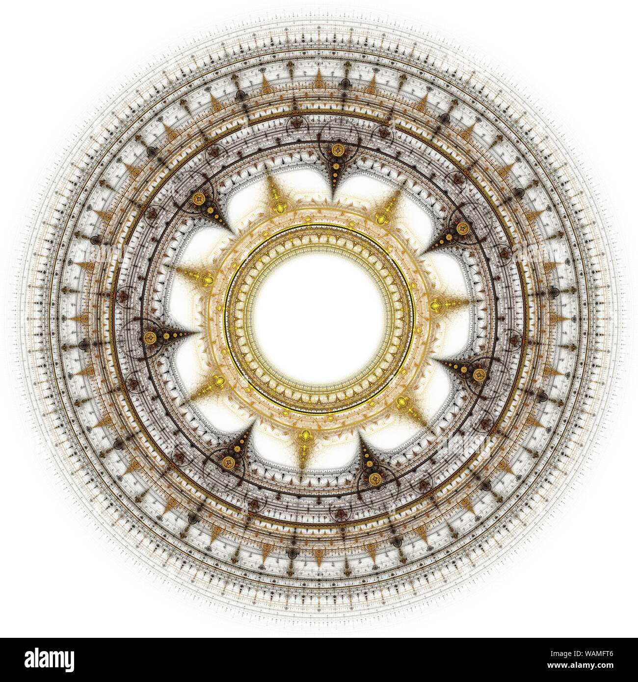 Computer generated illustration rendered fractal showing solar Stock ...