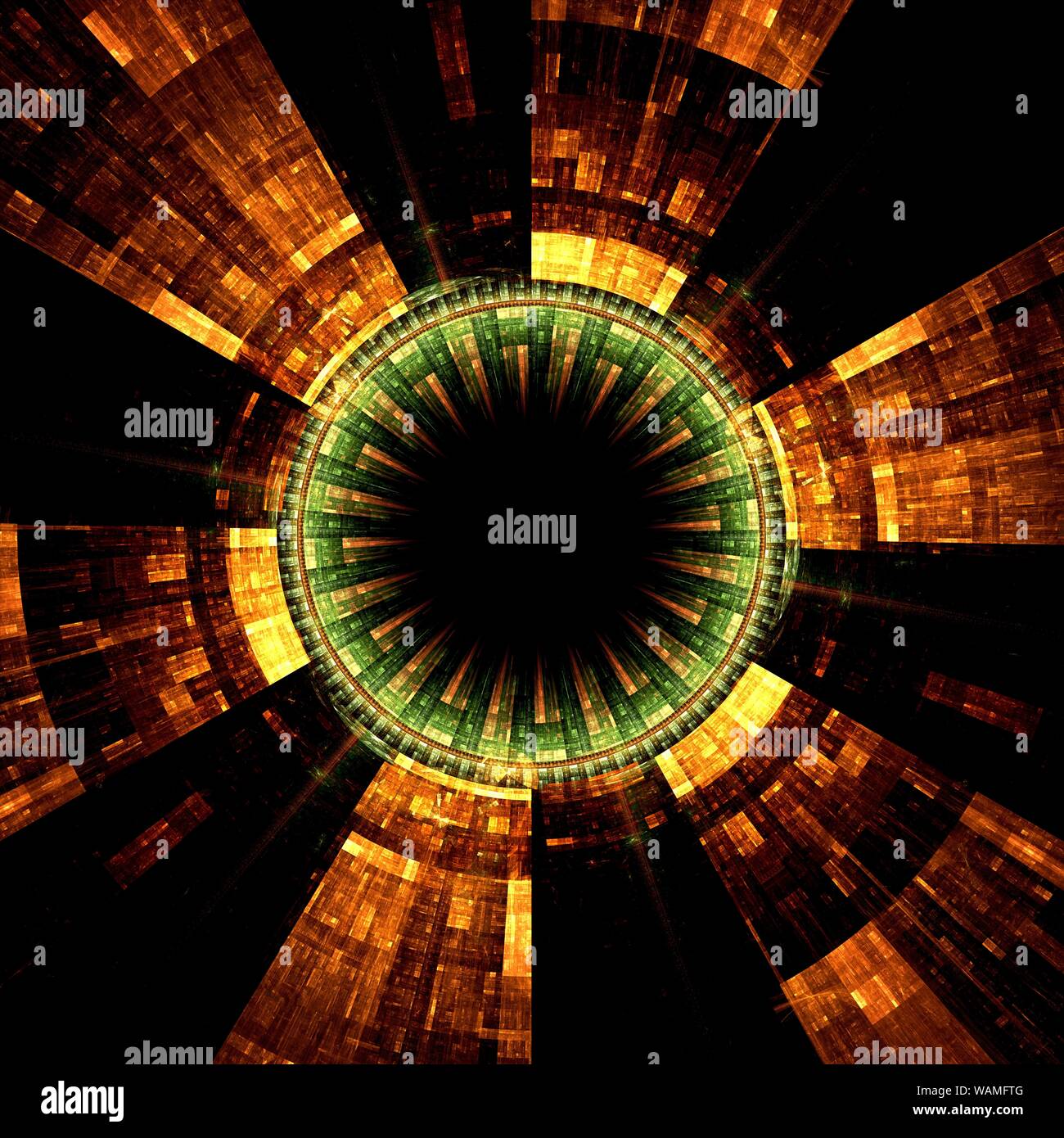 Computer generated illustration rendered fractal showing solar Stock ...