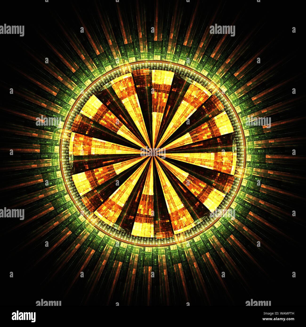 Computer generated illustration rendered fractal showing solar Stock ...