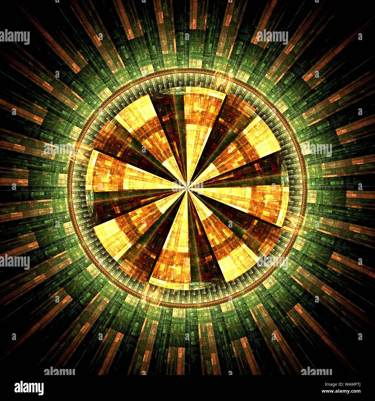 Computer generated illustration rendered fractal showing solar Stock ...