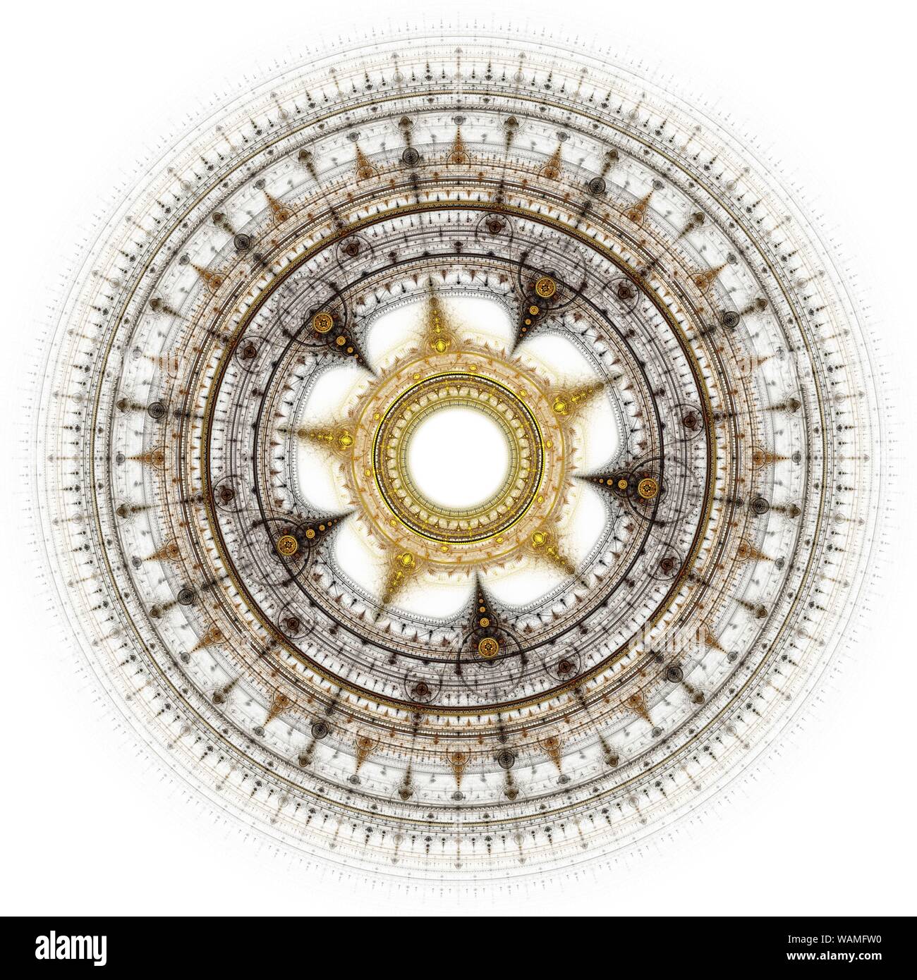 Computer generated illustration rendered fractal showing solar Stock ...