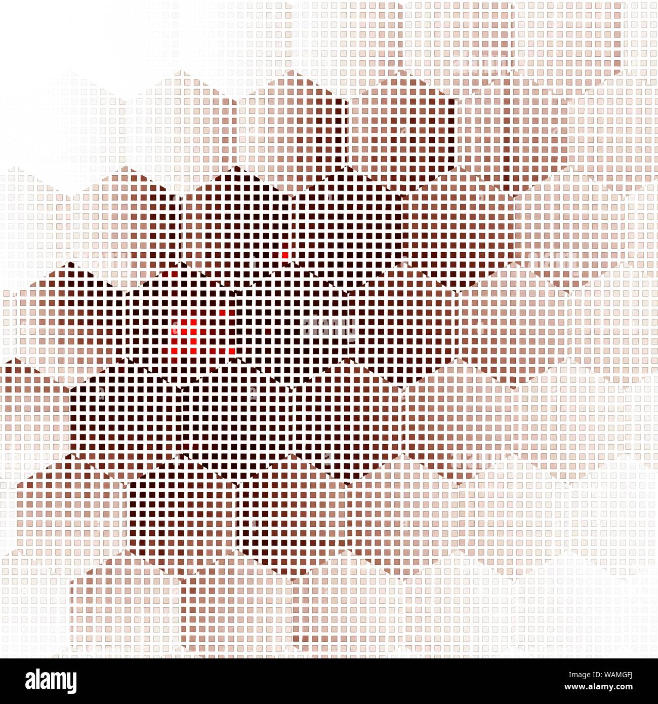 Honeycomb fractal gold hex pixel grid illustration Stock Photo - Alamy