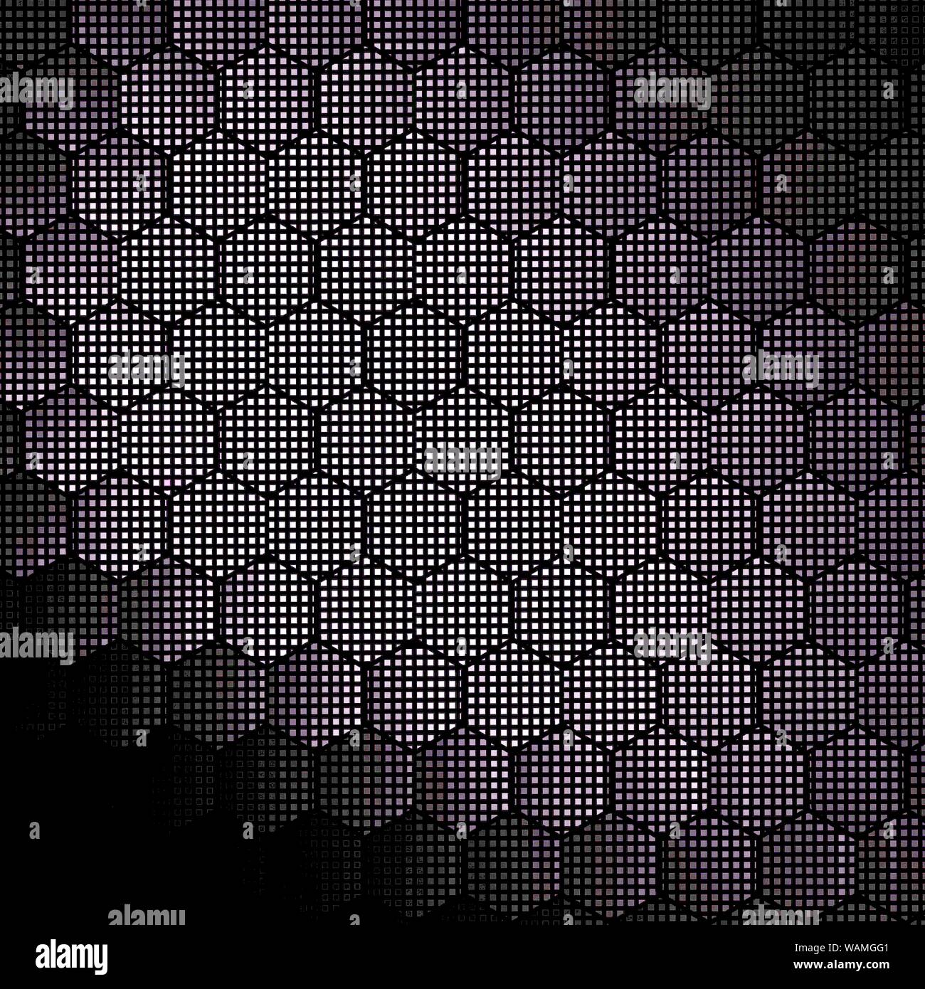 Honeycomb fractal gold hex pixel grid illustration Stock Photo - Alamy