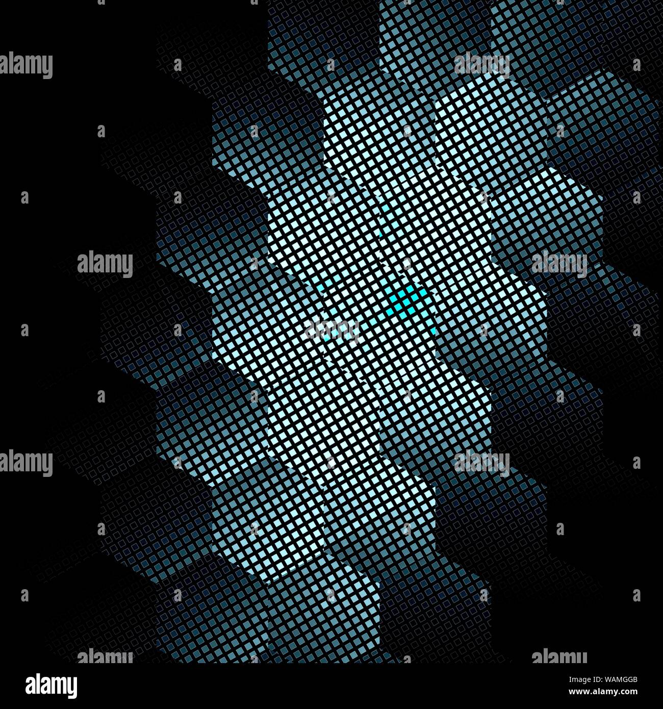 Honeycomb fractal gold hex pixel grid illustration Stock Photo - Alamy