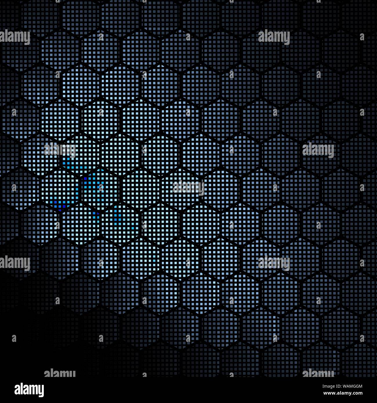 Honeycomb fractal gold hex pixel grid illustration Stock Photo - Alamy