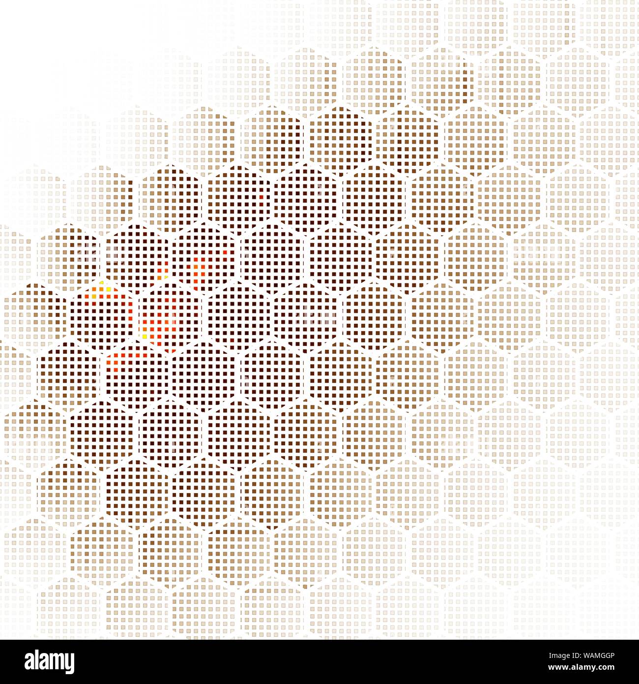 Honeycomb fractal gold hex pixel grid illustration Stock Photo - Alamy