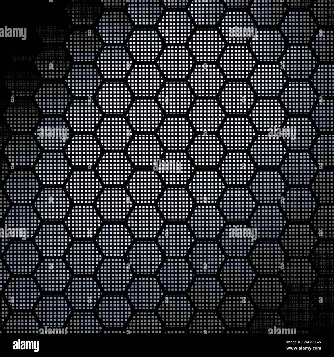 Honeycomb fractal gold hex pixel grid illustration Stock Photo - Alamy