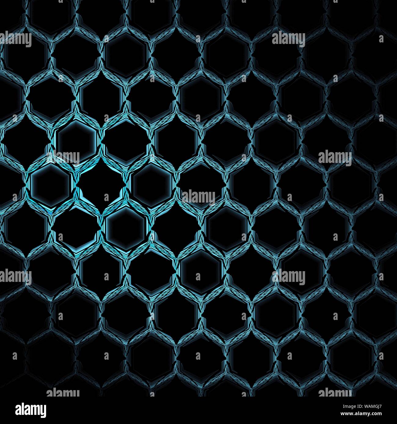 Honeycomb fractal gold hex pixel grid illustration Stock Photo - Alamy