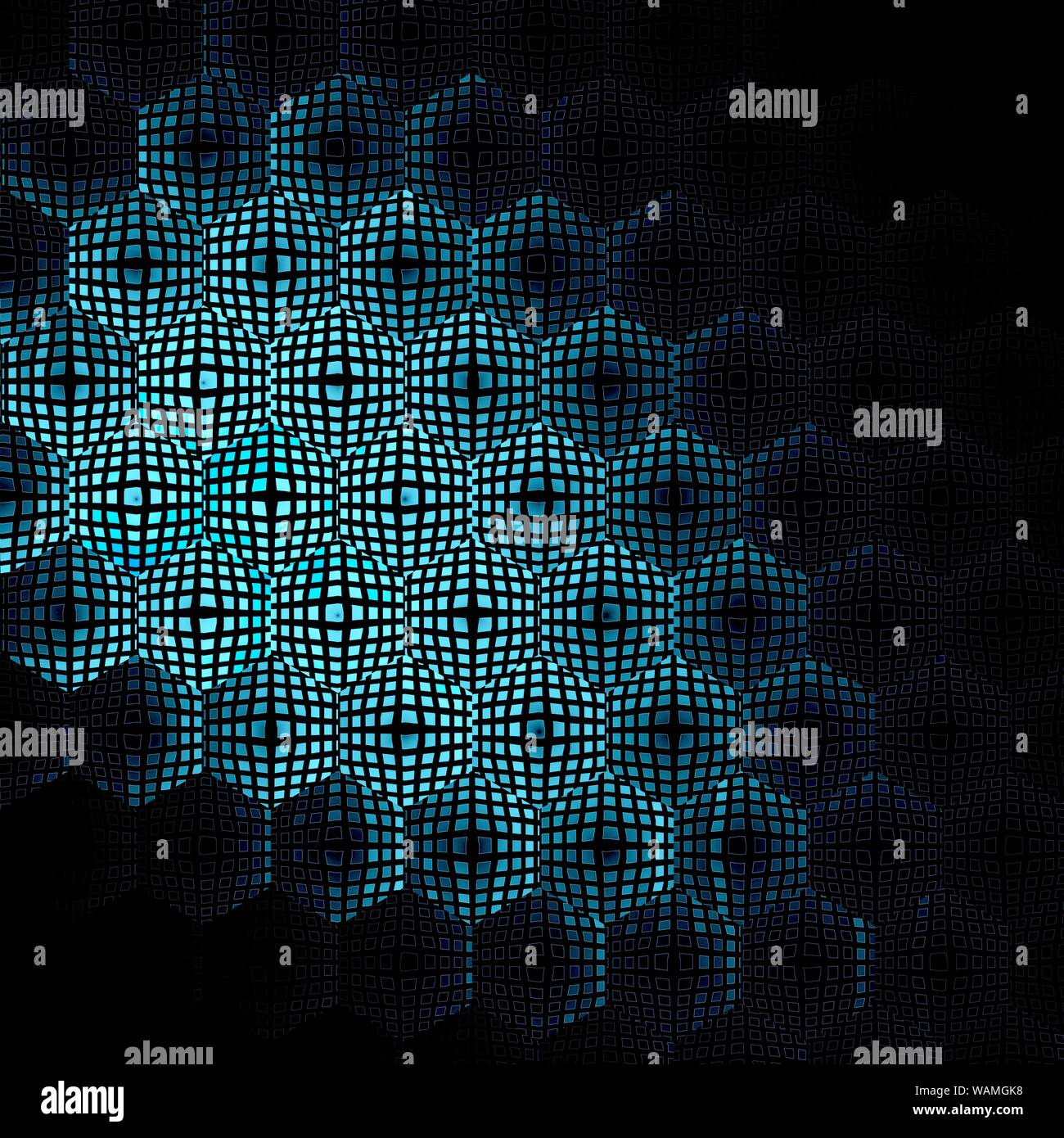 Honeycomb fractal gold hex pixel grid illustration Stock Photo - Alamy