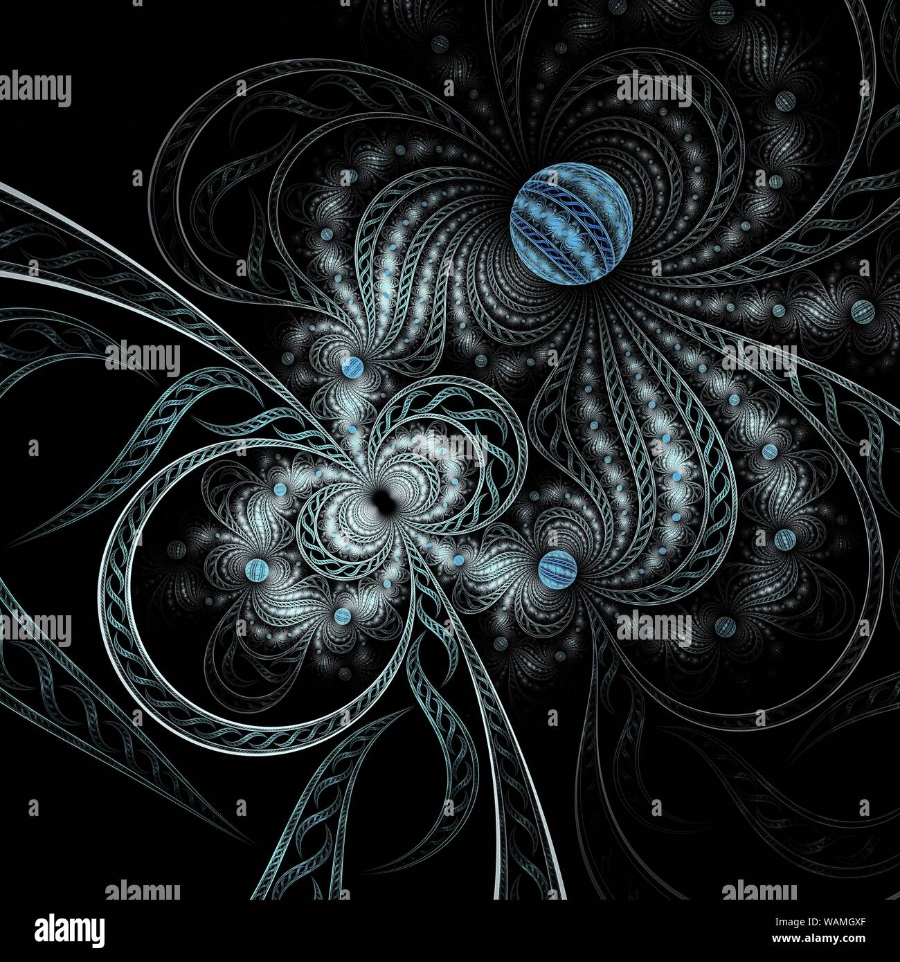 Colorful fractal flower pattern, digital artwork for creative Stock ...