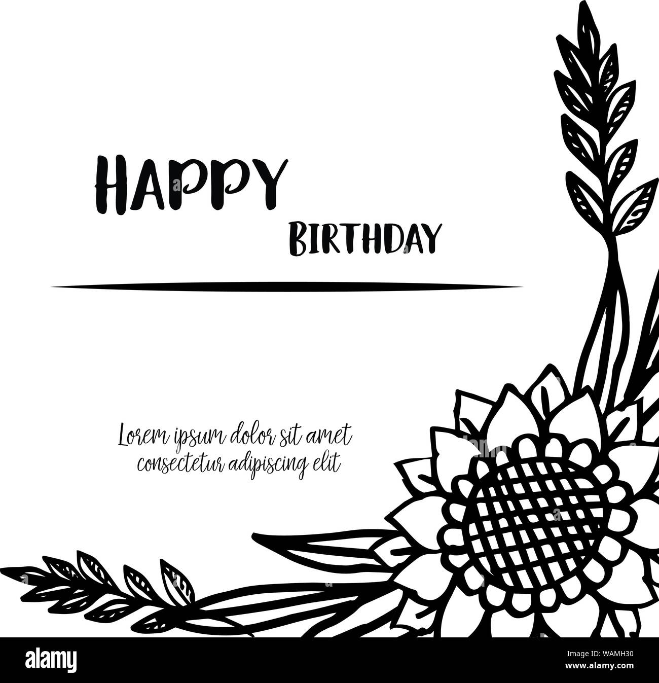 Design beautiful flower frame, for happy birthday concept background ...