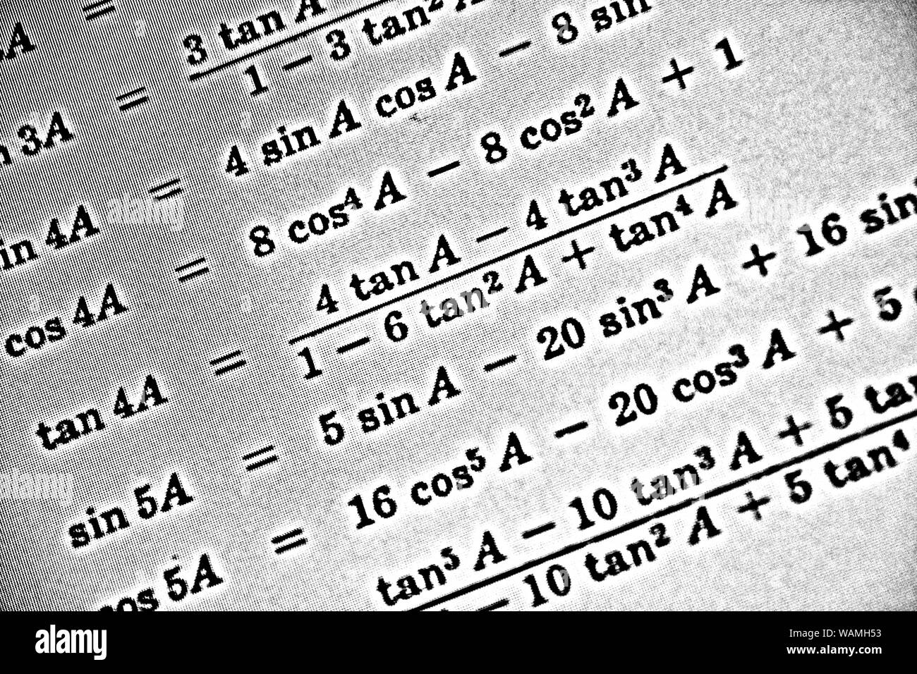 Large number of mathematical formulas on a white background HDR Stock ...