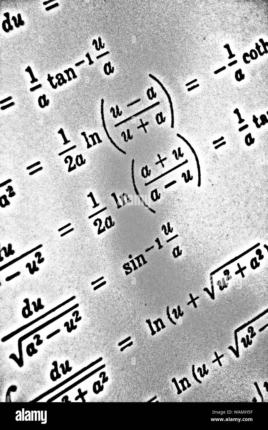 Large number of mathematical formulas on a white background HDR Stock ...