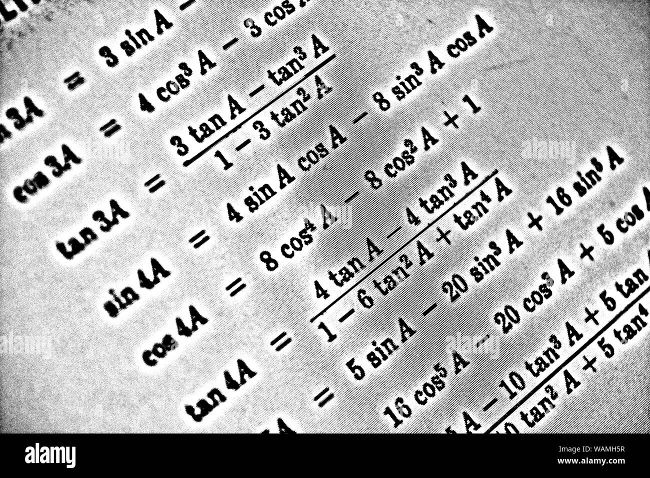 Large number of mathematical formulas on a white background HDR Stock ...