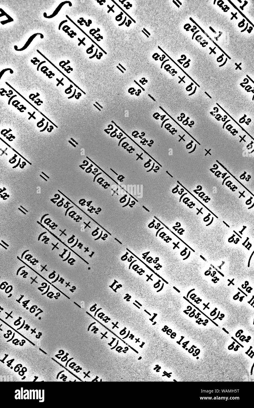 Large number of mathematical formulas on a white background HDR Stock ...