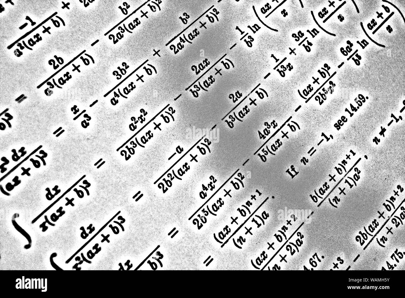 Large number of mathematical formulas on a white background HDR Stock ...