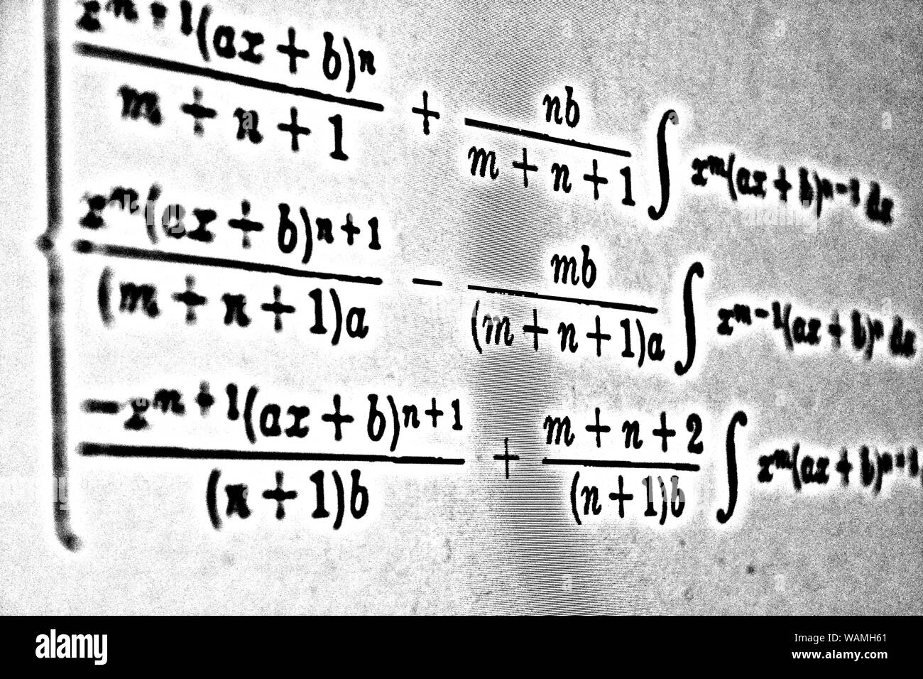 Large number of mathematical formulas on a white background HDR Stock ...
