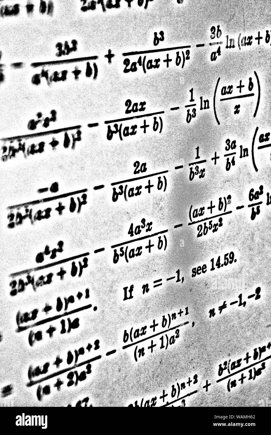 Large number of mathematical formulas on a white background HDR Stock ...