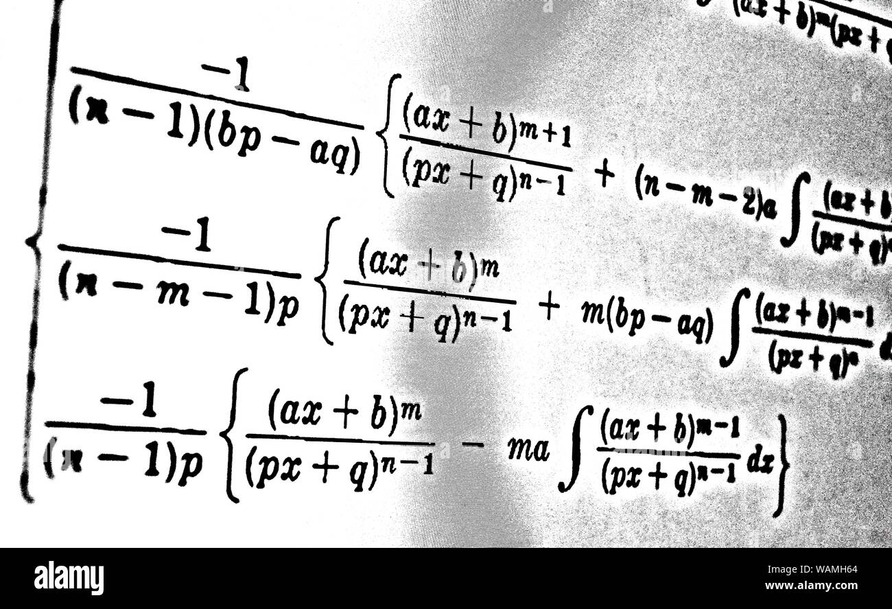 Large number of mathematical formulas on a white background HDR Stock ...