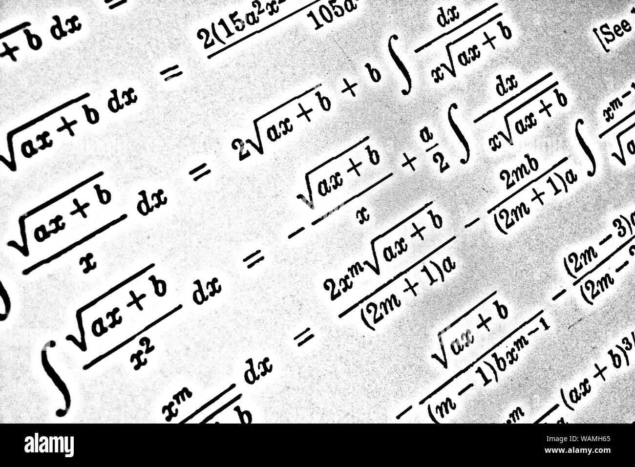 Large number of mathematical formulas on a white background HDR Stock ...