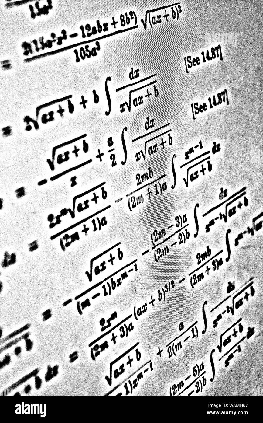 Large number of mathematical formulas on a white background HDR Stock ...