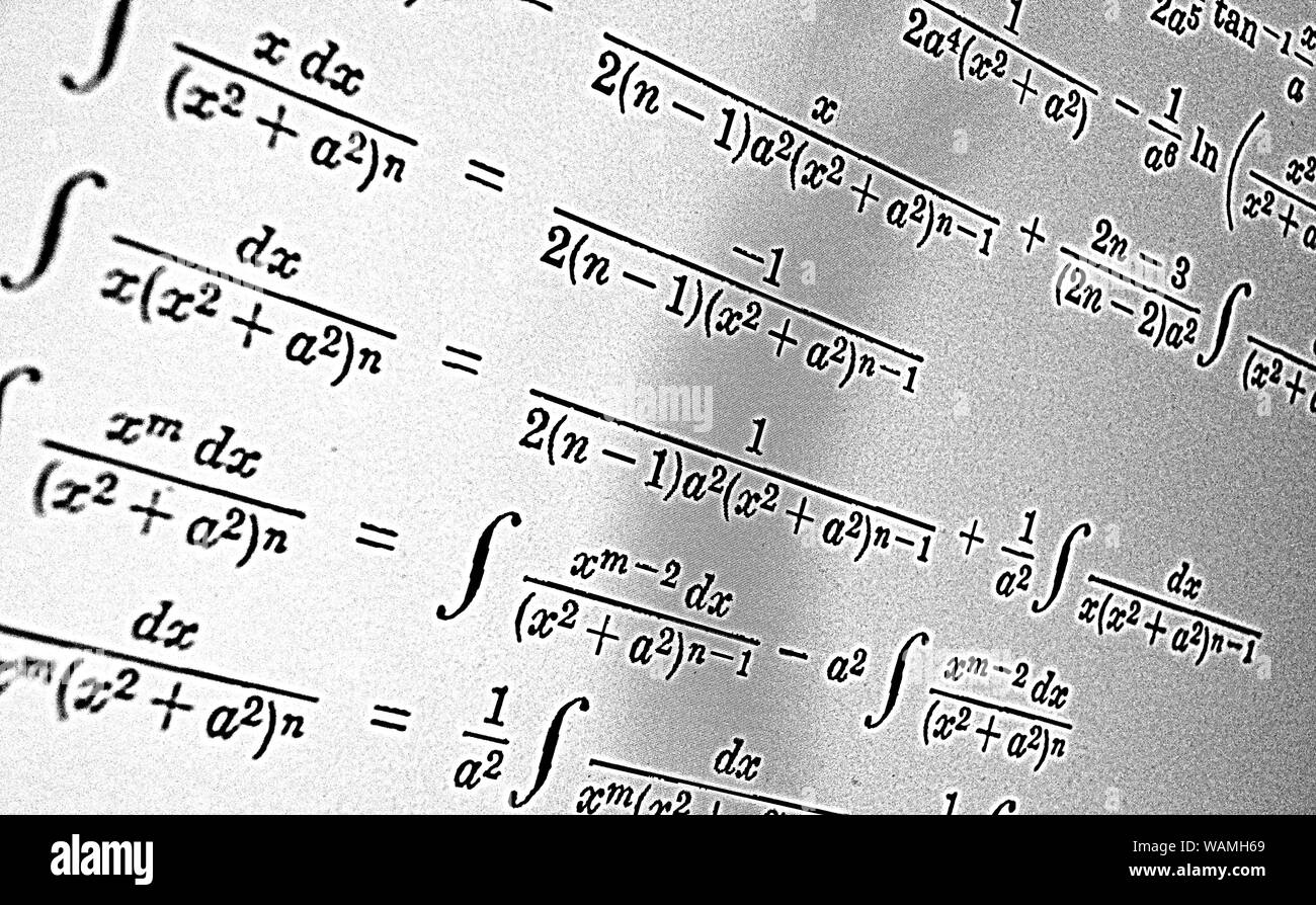 Large number of mathematical formulas on a white background HDR Stock ...