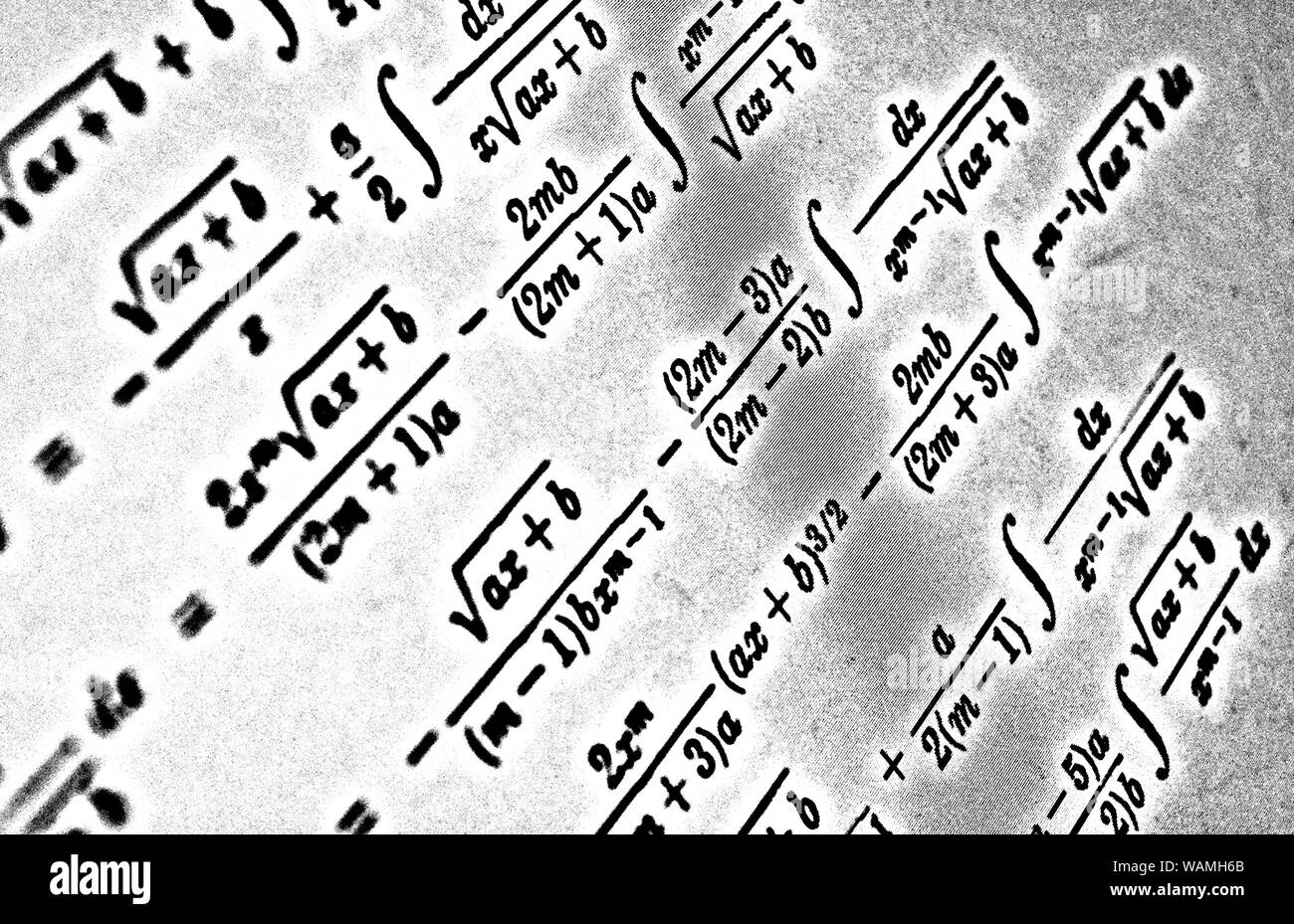Large number of mathematical formulas on a white background HDR Stock ...