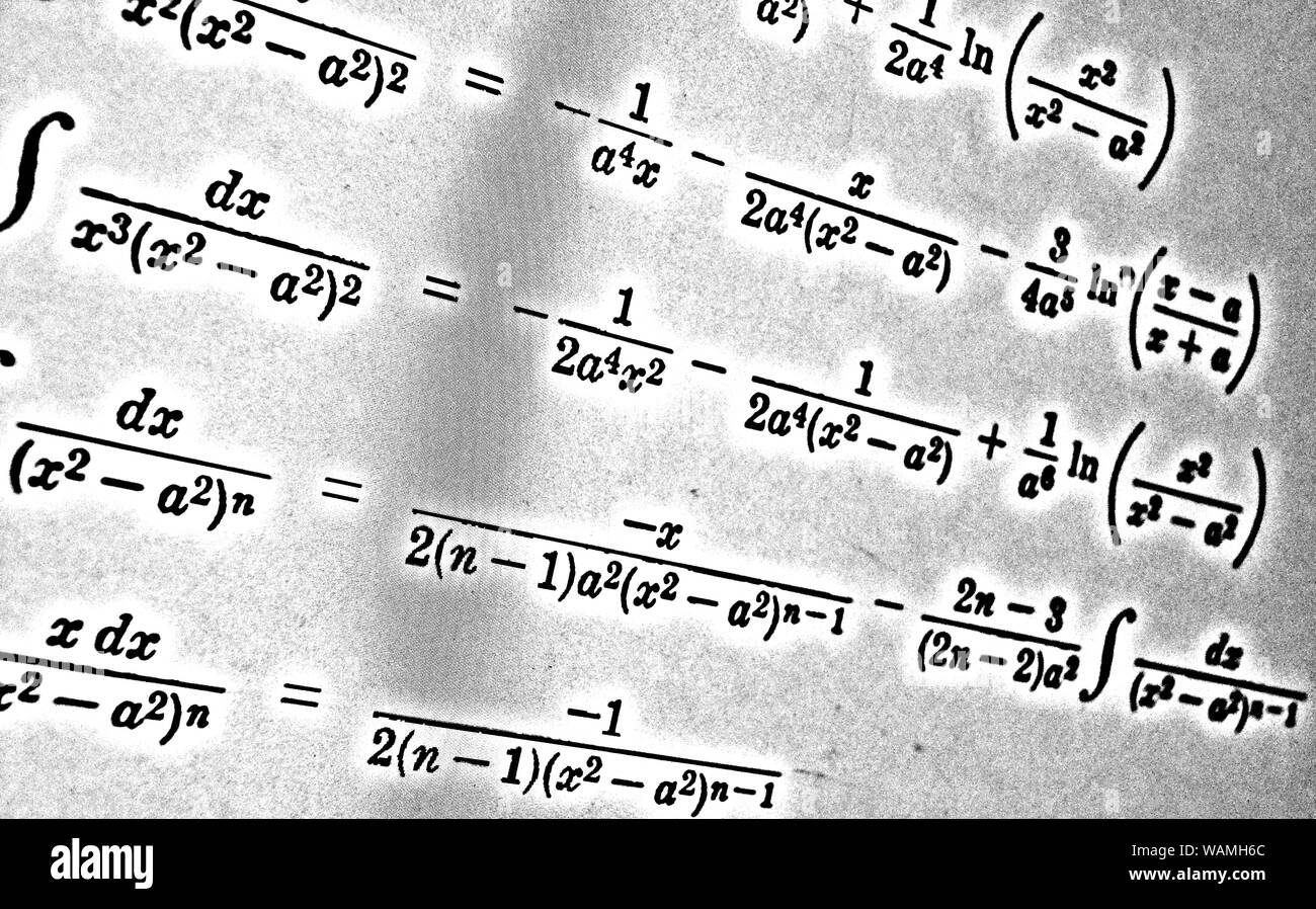 Large number of mathematical formulas on a white background HDR Stock ...