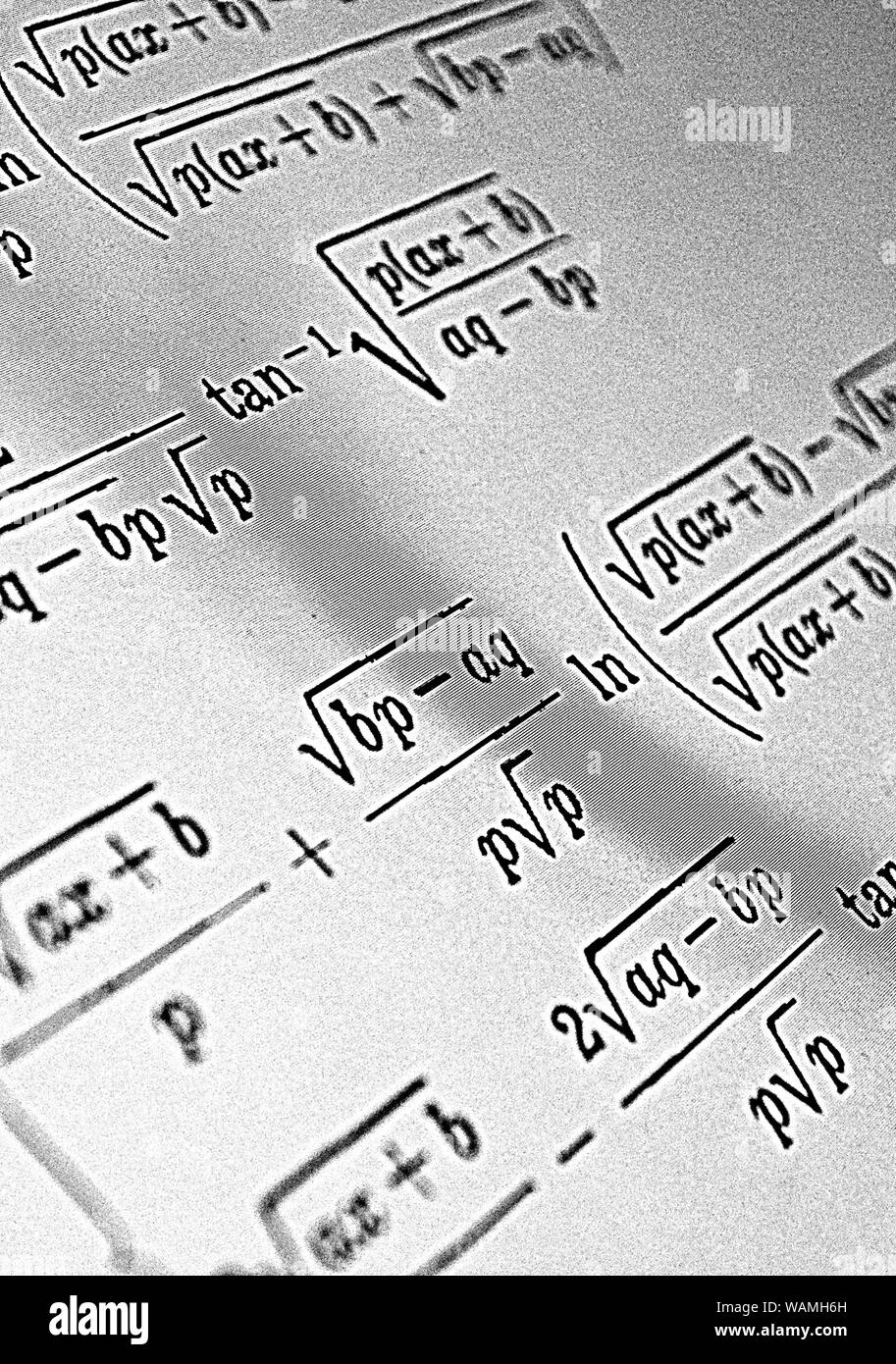 Large number of mathematical formulas on a white background HDR Stock ...