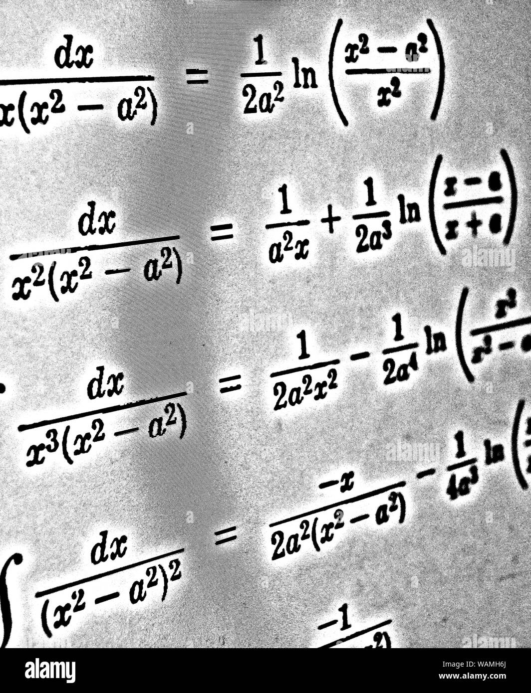 Large number of mathematical formulas on a white background HDR Stock ...