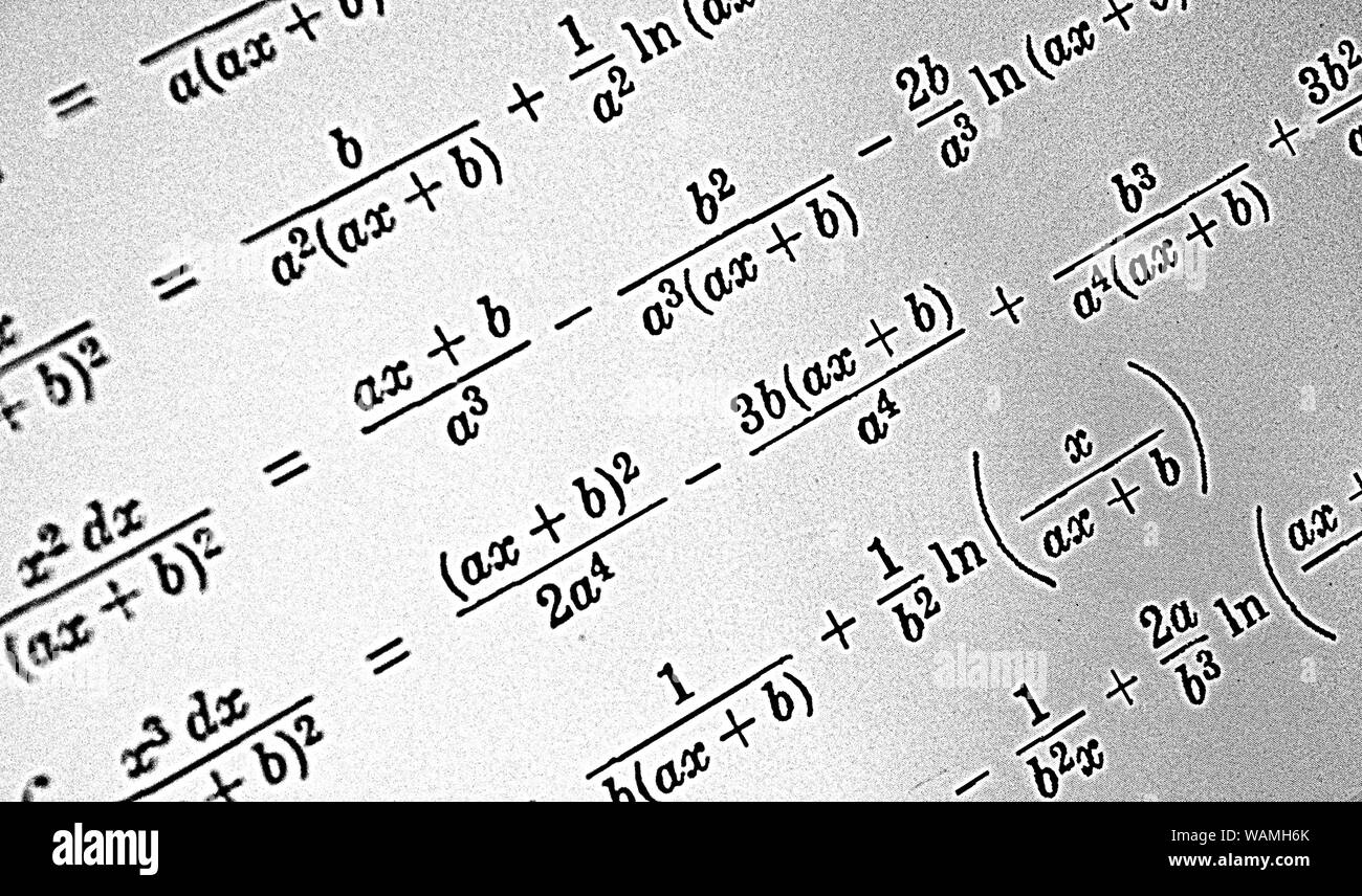 Large number of mathematical formulas on a white background HDR Stock ...