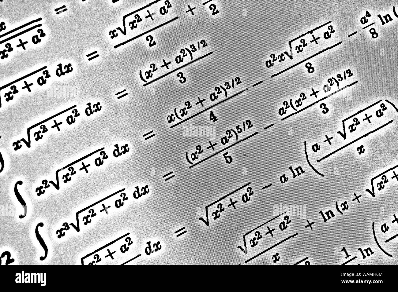 Large number of mathematical formulas on a white background HDR Stock ...