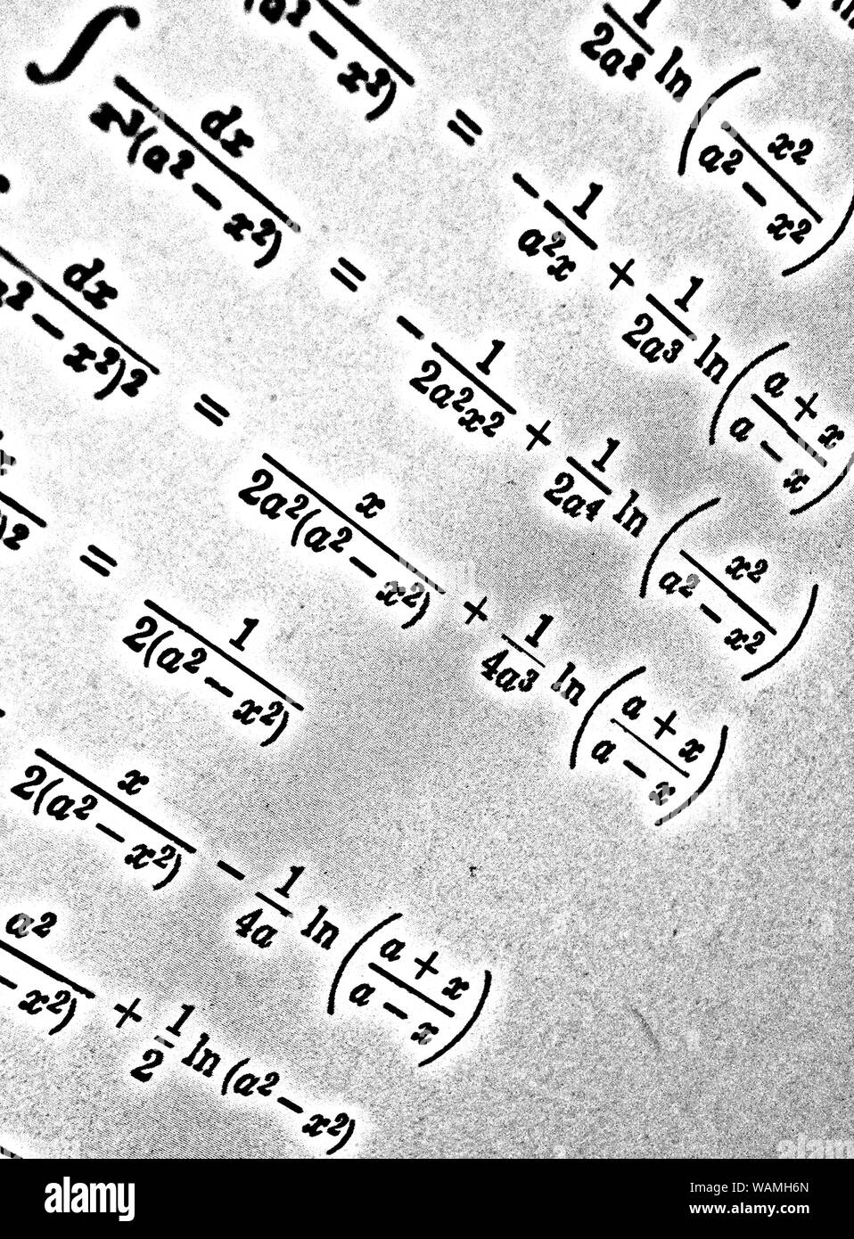 Large number of mathematical formulas on a white background HDR Stock ...
